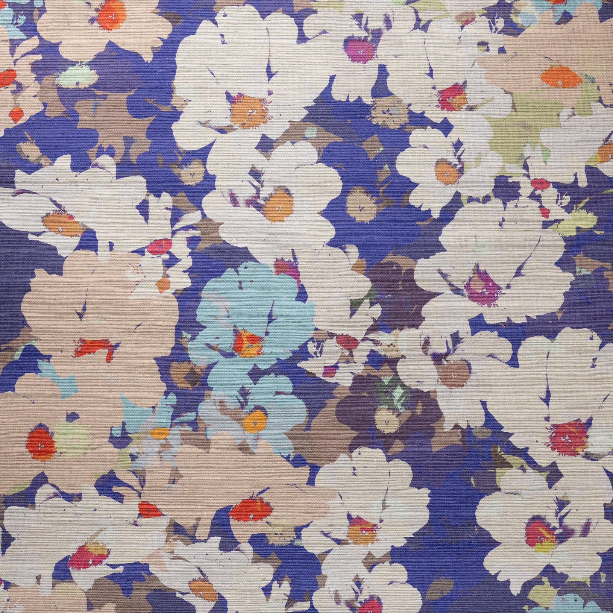 Big Peony Grasscloth Wallpaper in Cosmic Color by Poppy | Shop Now ...