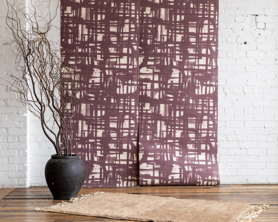 Transform Walls with Monoprint Printed Grasscloth Wallpaper – Poppy ...