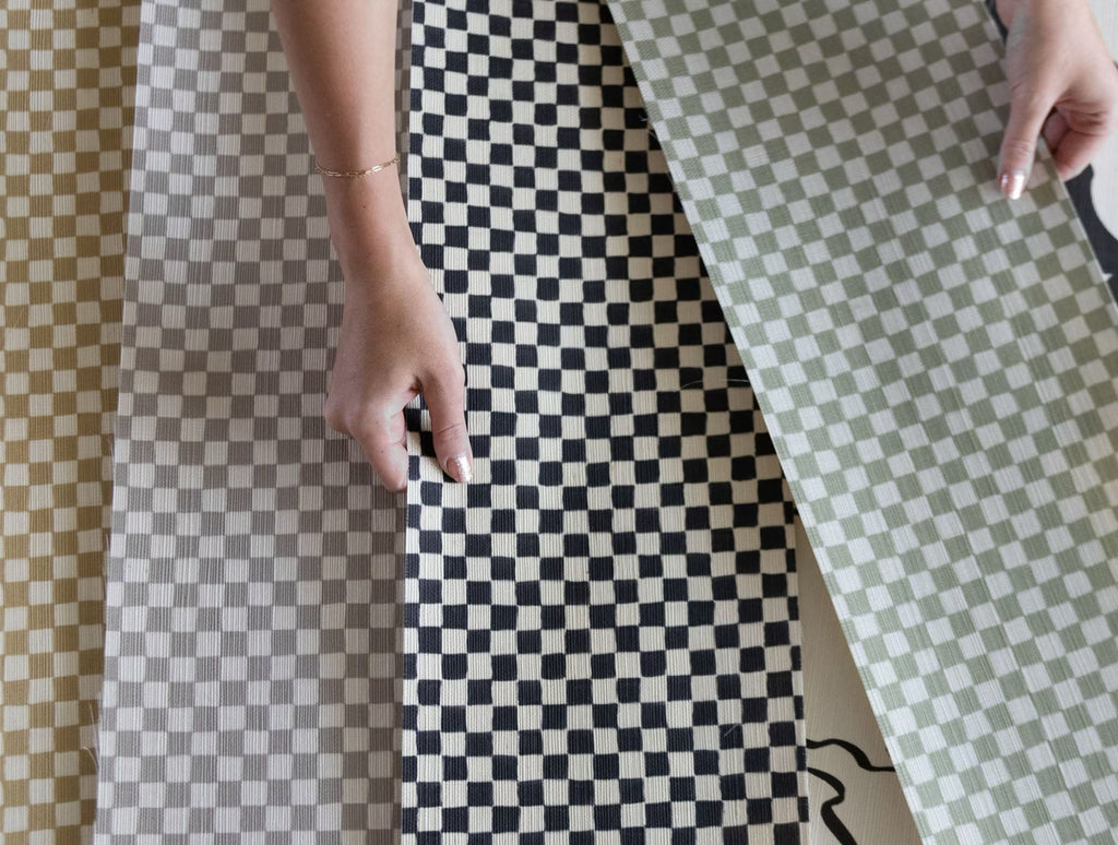 Checkered Wallpaper | Grasscloth & Contract Grade – Poppy Print Studio